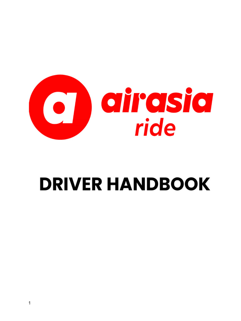 Airasia Ride Driver Handbook | PDF | Driving Under The Influence | Alcoholic Beverages
