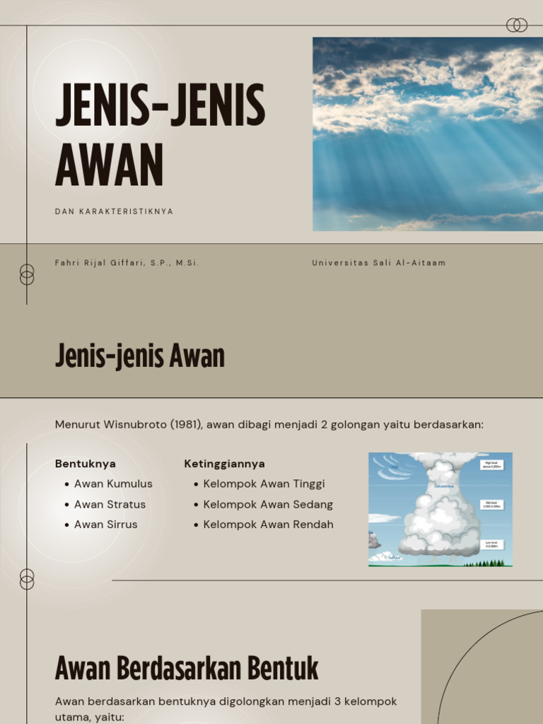 Pertemuan 4 Jenis-Jenis Awan Dan Karakteristiknya | PDF