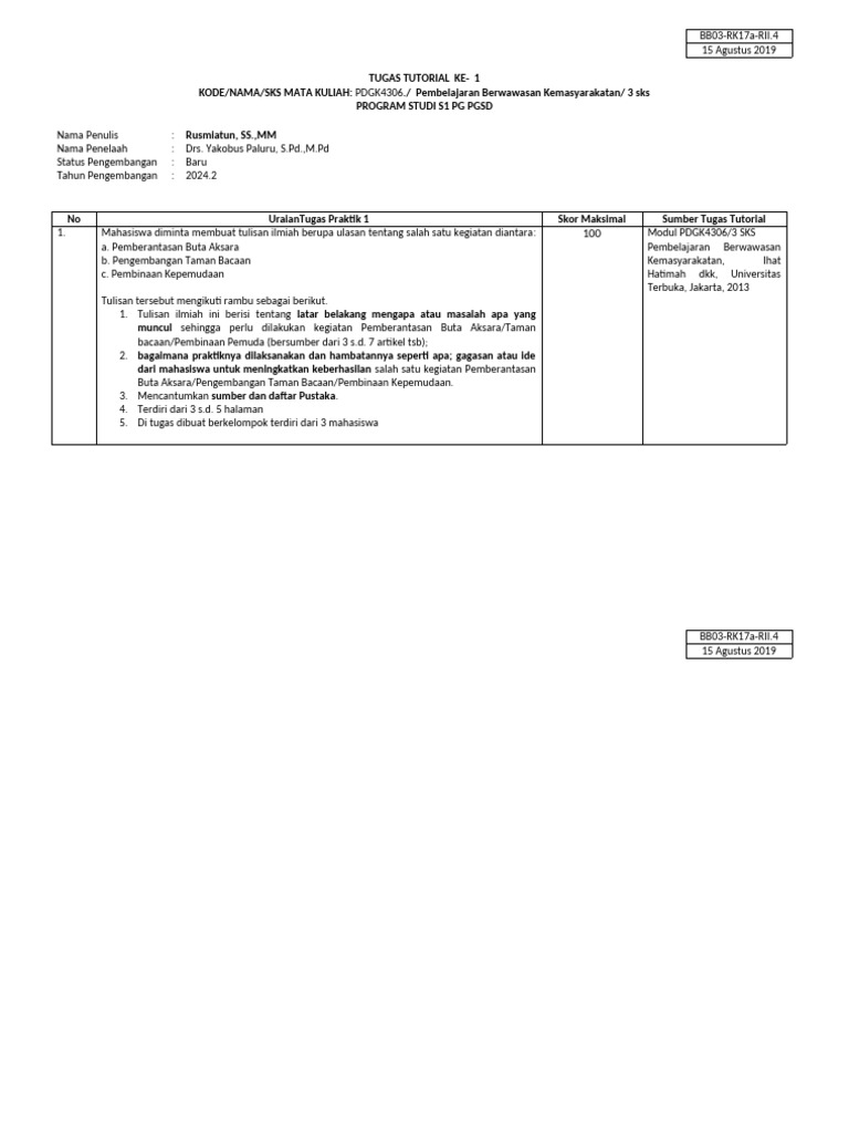 Uraian Tugas PRAKTEK 1 | PDF