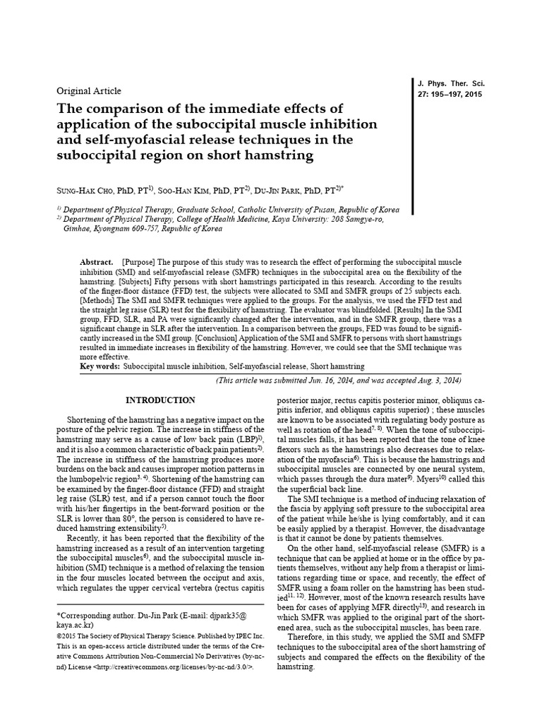 2A. Sung-Hak CHo The Comparison of The Immediate Effects | PDF | Hip ...