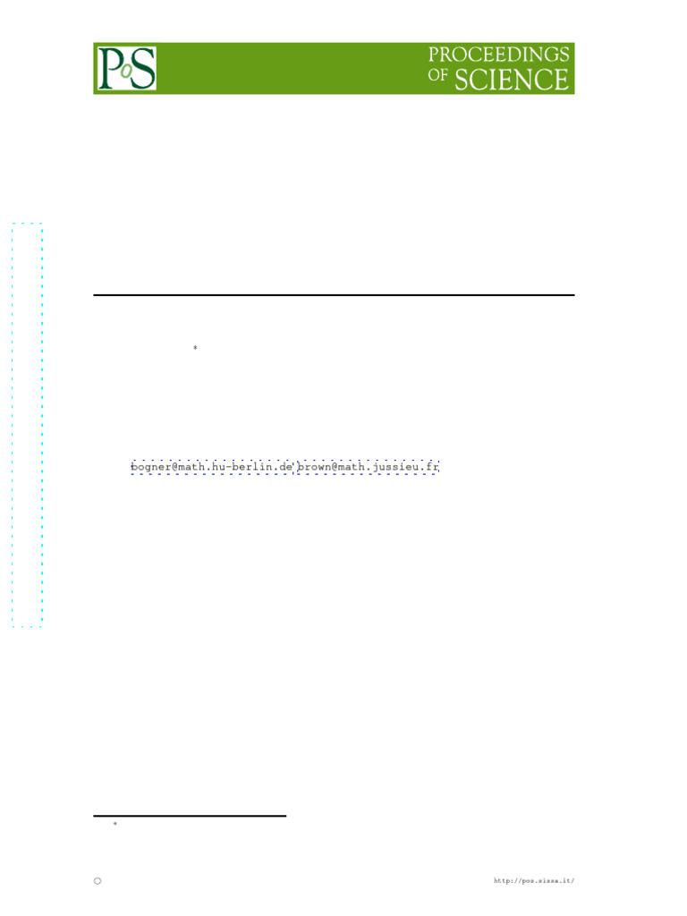 Symbolic Integration and Multiple Polylogarithms: Christian Bogner and Francis Brown | PDF ...