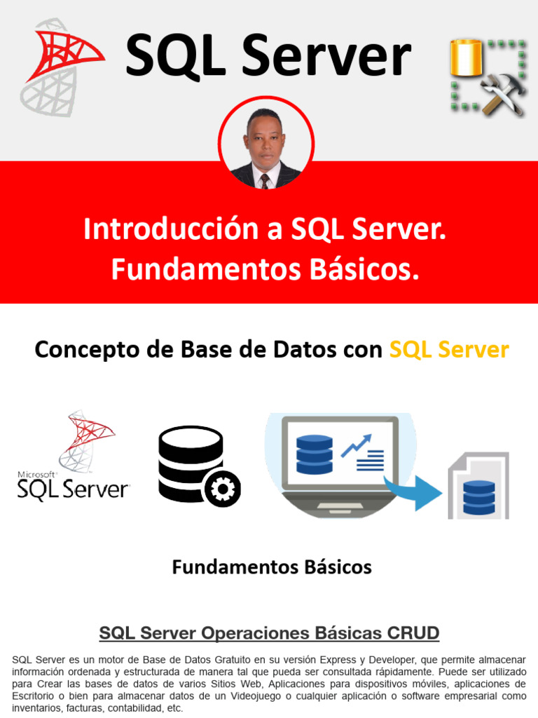 Introduccion A La Base de Datos Con SQL Server - Conceptos y Crud | PDF ... Introduccion A La Base de Datos Con SQL Server - Conceptos y Crud | PDF ...