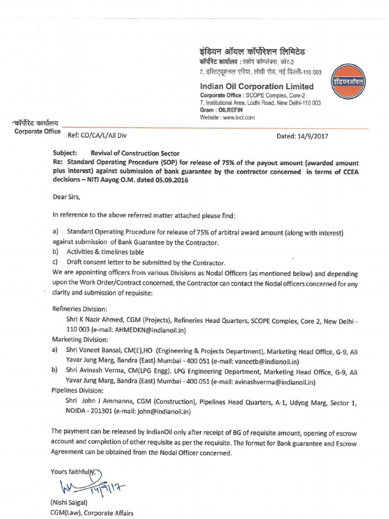 SOP Covering Note | PDF
