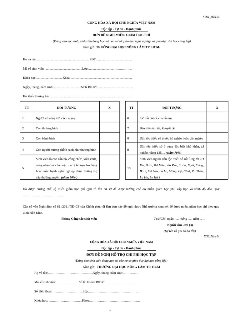Mau Don MGHP, CDCS Hoc Ky 1 Nam Hoc 2024-2025 | PDF