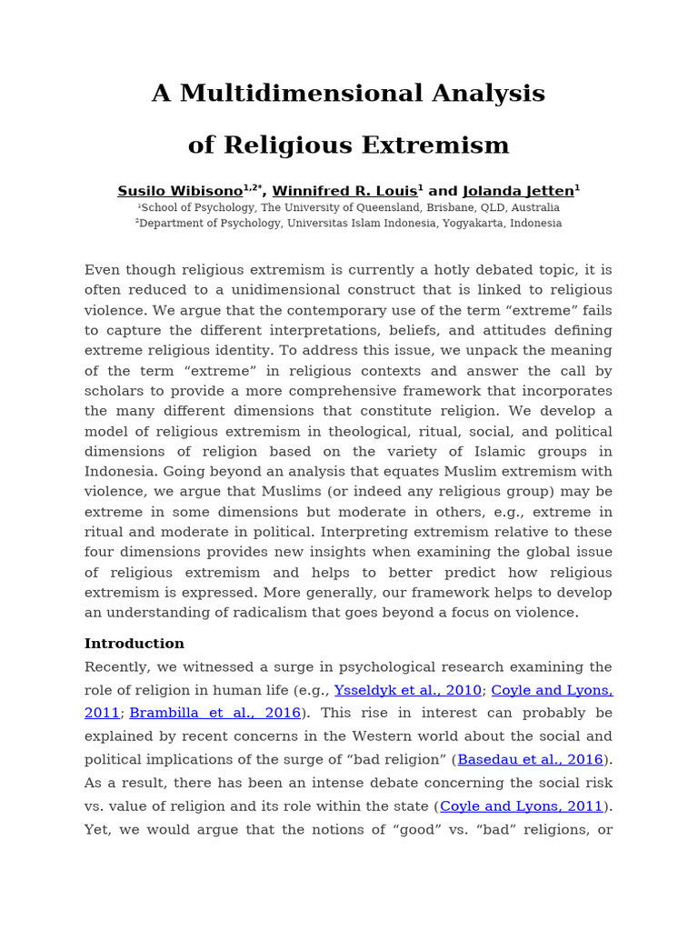A Multidimensional Analysis | PDF | Extremism | Sharia