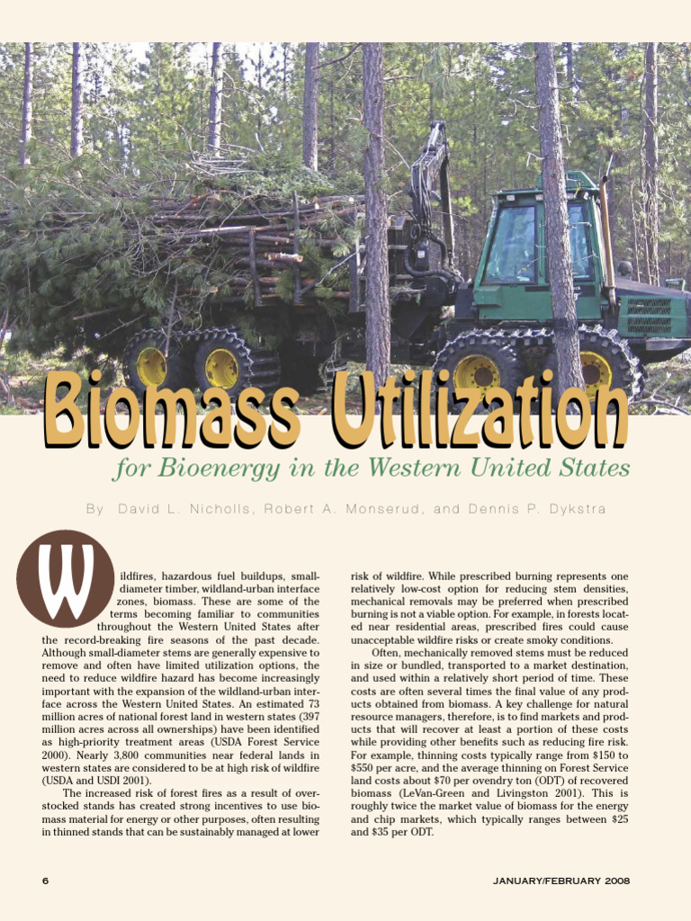 Biomass Utilization For Bioenergy in The Western United States | PDF ...