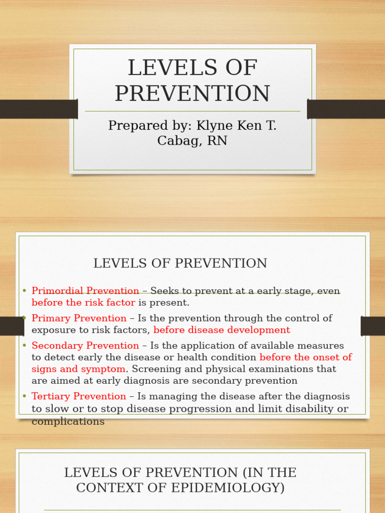 Levels of Prevention | PDF | Wellness