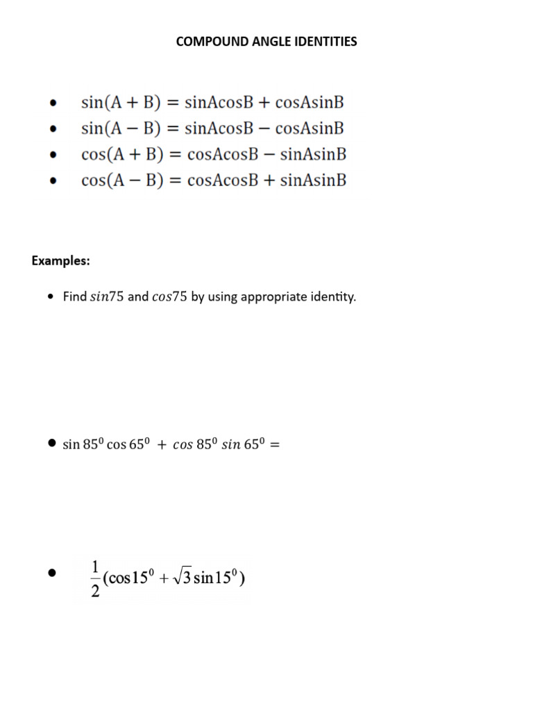 Compound-Double Angle | PDF | Self-Improvement