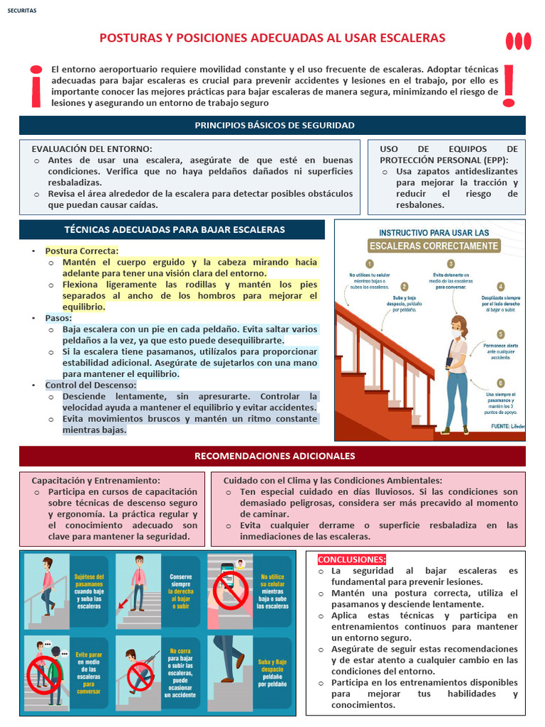 BOLETÍN POSTURAS Y POSICIONAMIENTOS | PDF | Escalera | Factores humanos ...