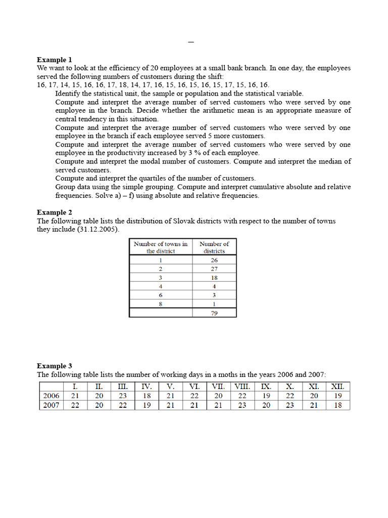 Seminar 1 | PDF | Mean | Mode (Statistics)
