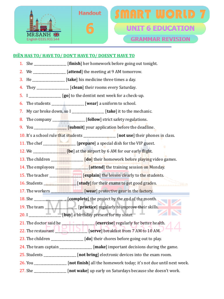 Bản Sao Của 6 (SW7) U6 Grammar | PDF