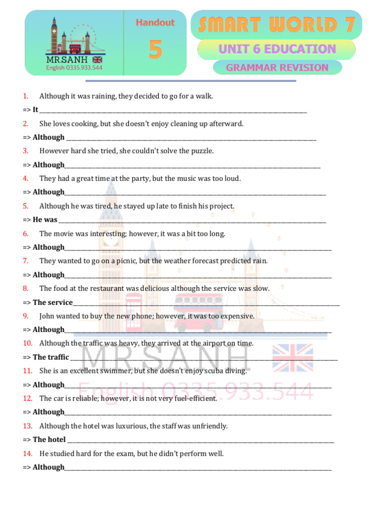 Bản Sao Của 5 (SW7) U6 Grammar | PDF