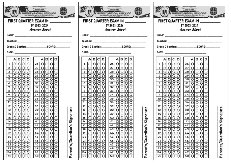 Cambridge IGCSE Exam Answer Sheet | PDF