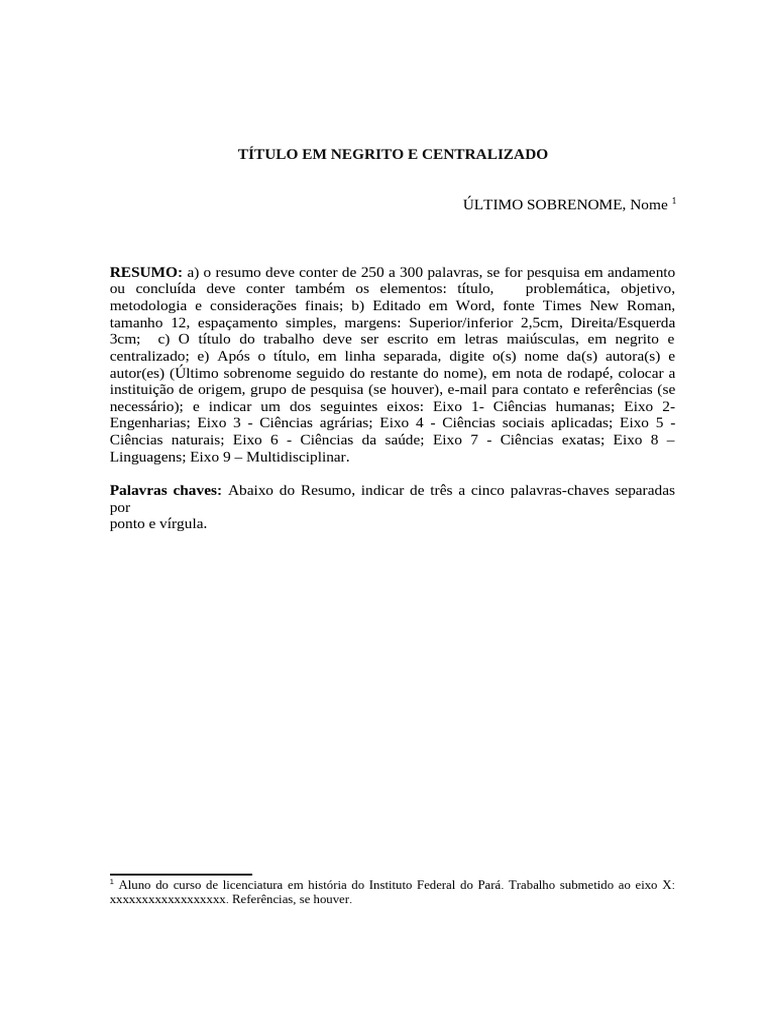 Template - Resumo Simples-1 | PDF