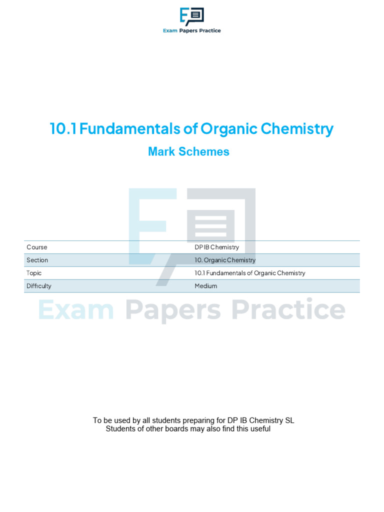 IB Chemistry Organic Fundamentals Guide | PDF | Career & Growth
