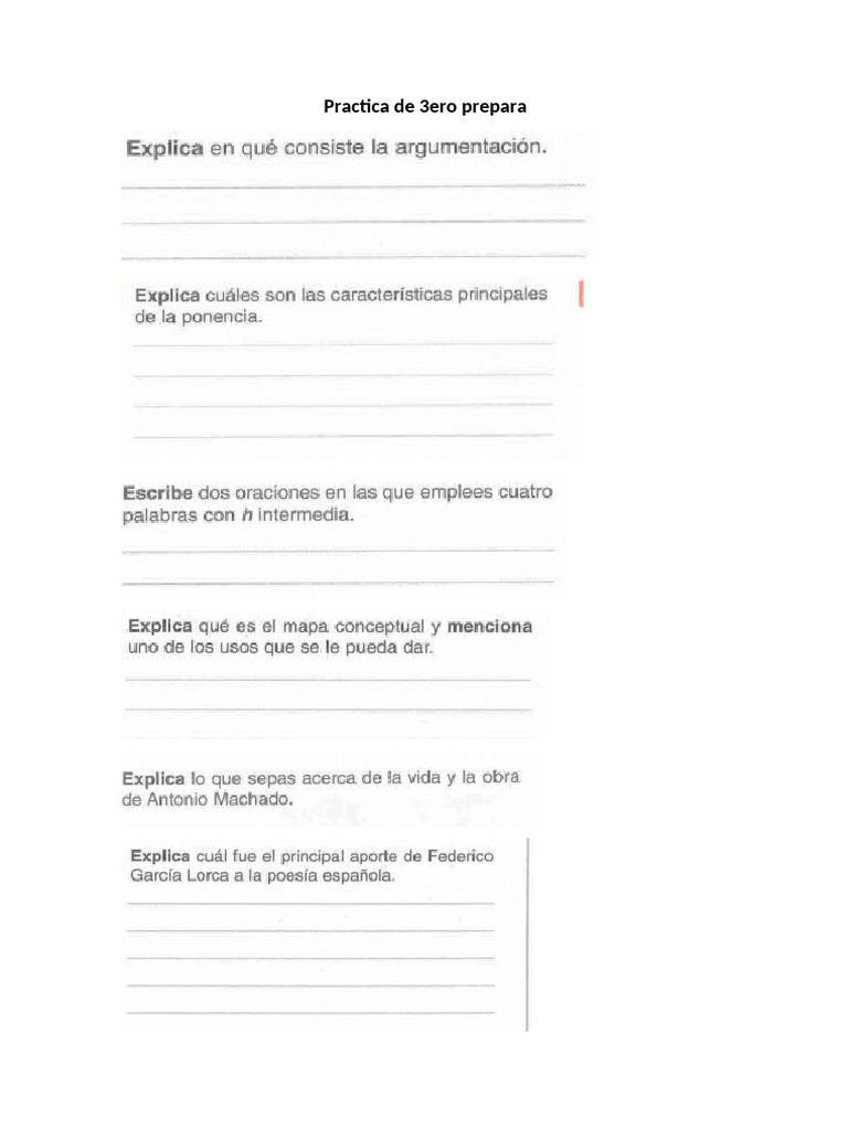 Practica de 3ero Prepara | PDF
