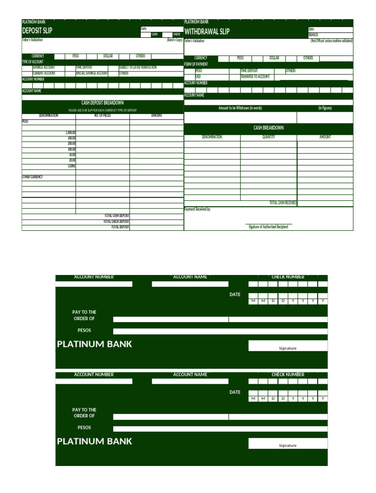Bank Forms | PDF | Cash | Banks