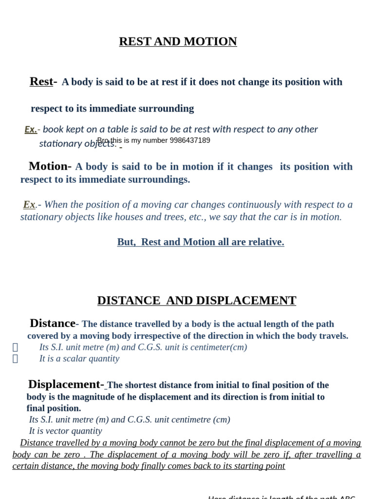 Motion | PDF | Speed | Velocity