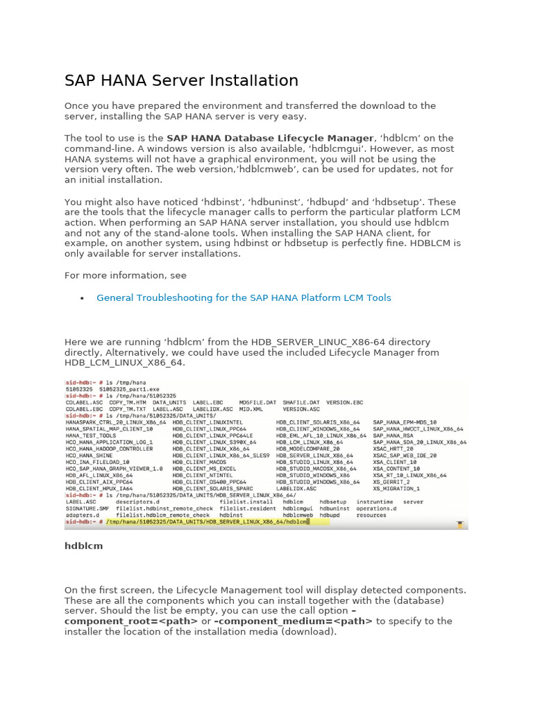 SAP HANA Server Installation | PDF | Password | Server (Computing)