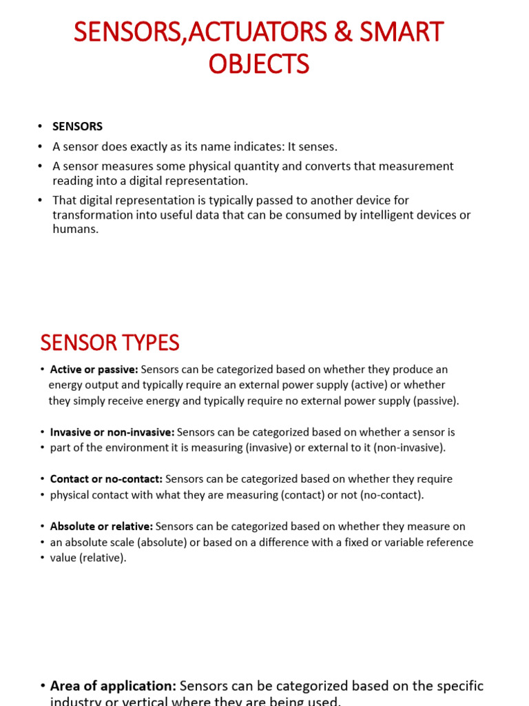 Sensors Actuators And Smart Objects Pdf Actuator Sensor