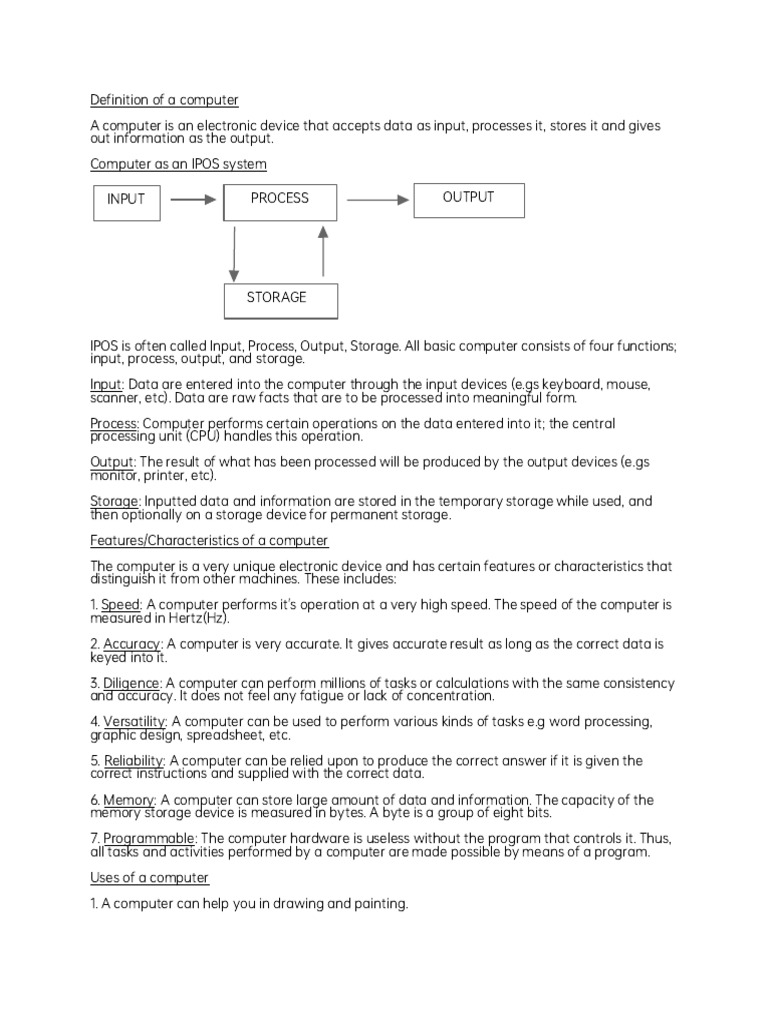 Definitn of Computer | PDF | Computer Data Storage | Input/Output Definitn of Computer | PDF | Computer Data Storage | Input/Output