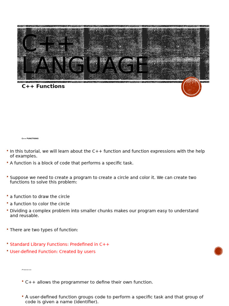 Ch6C++ Functions | PDF | Integer (Computer Science) | C++