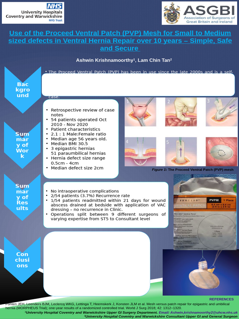 ASGBI PVP Mesh Poster | PDF | Surgical Specialties | Surgery