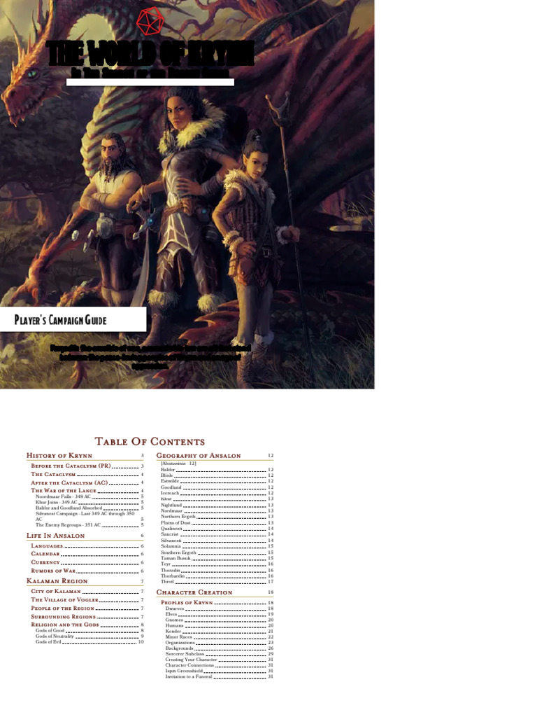 Shadow of The Dragon Queen Player's Guide | PDF | Dragonlance | Deities