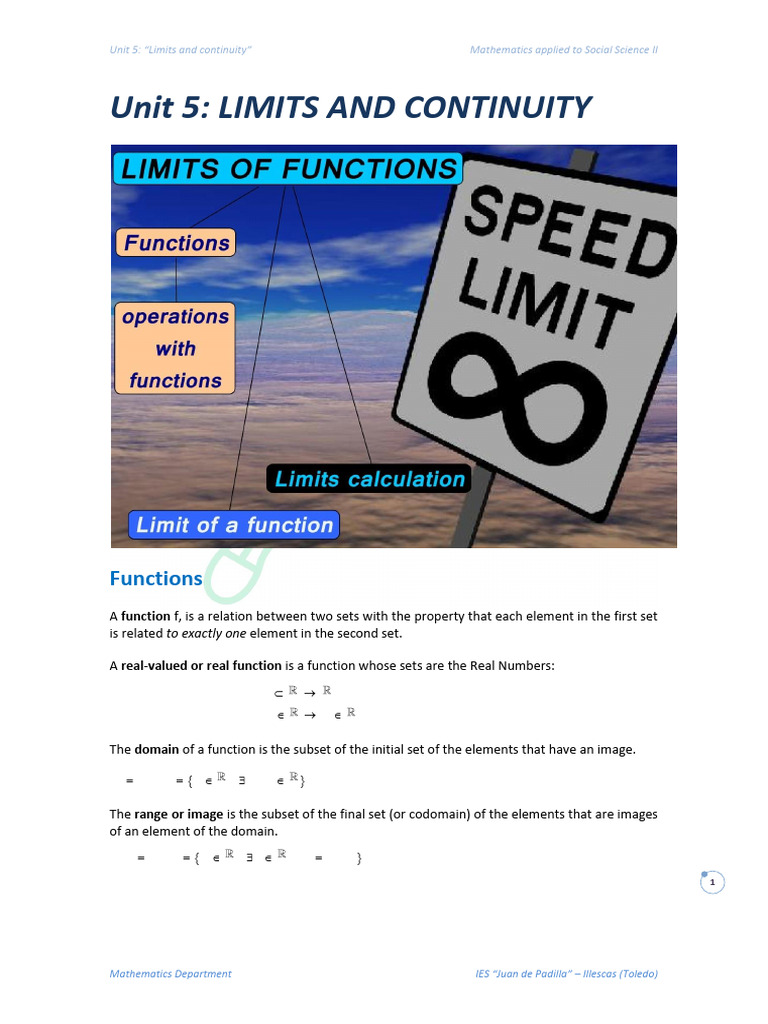 Unit 5-Limits and Continuity | PDF | Function (Mathematics) | Continuous Function
