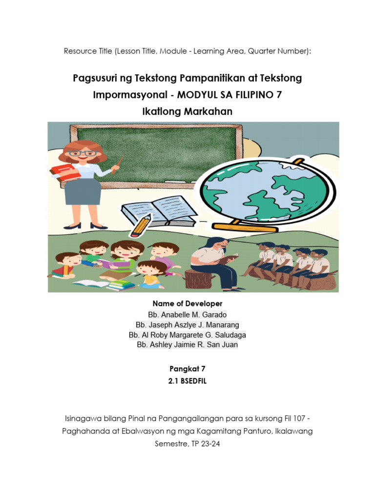 Fil107 BR7 Modyul Final Task | PDF