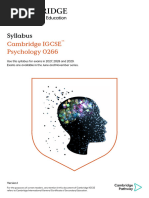 Cambridge Psychology Syllabus 2024-2026 | PDF | Psychology | Methodology