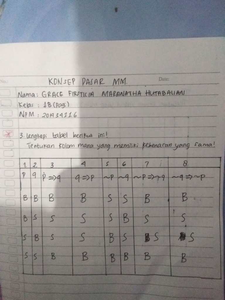 Tugas Matematika Grace Firsticia Maranatha Hutabalian Kelas 1B Pagi | PDF