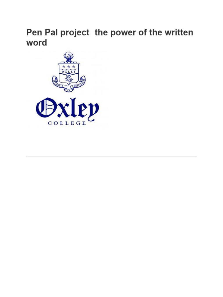 Pen Pal Project | PDF