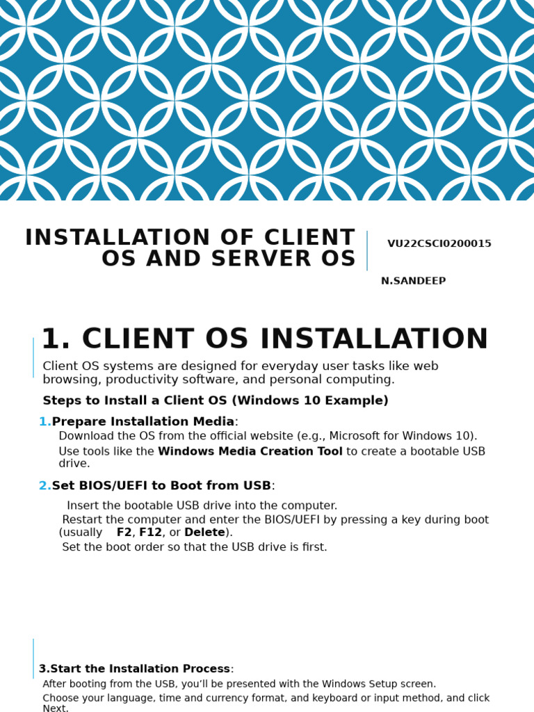 Installation of Client Os and Server Os - 5 | PDF | Installation ...