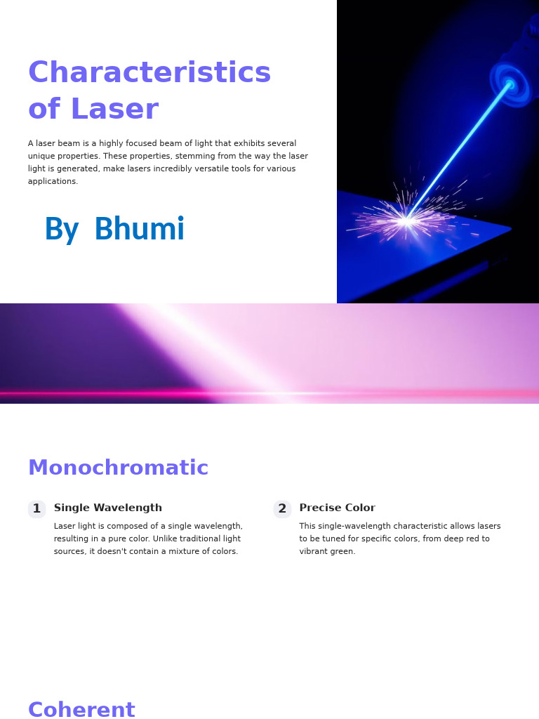 Characteristics of Laser | PDF | Laser | Light