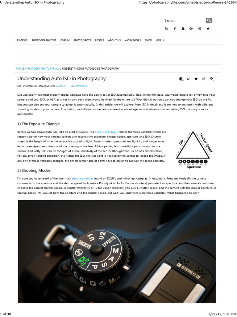 Understanding Auto ISO in Photography | PDF | Shutter Speed | Exposure (Photography)