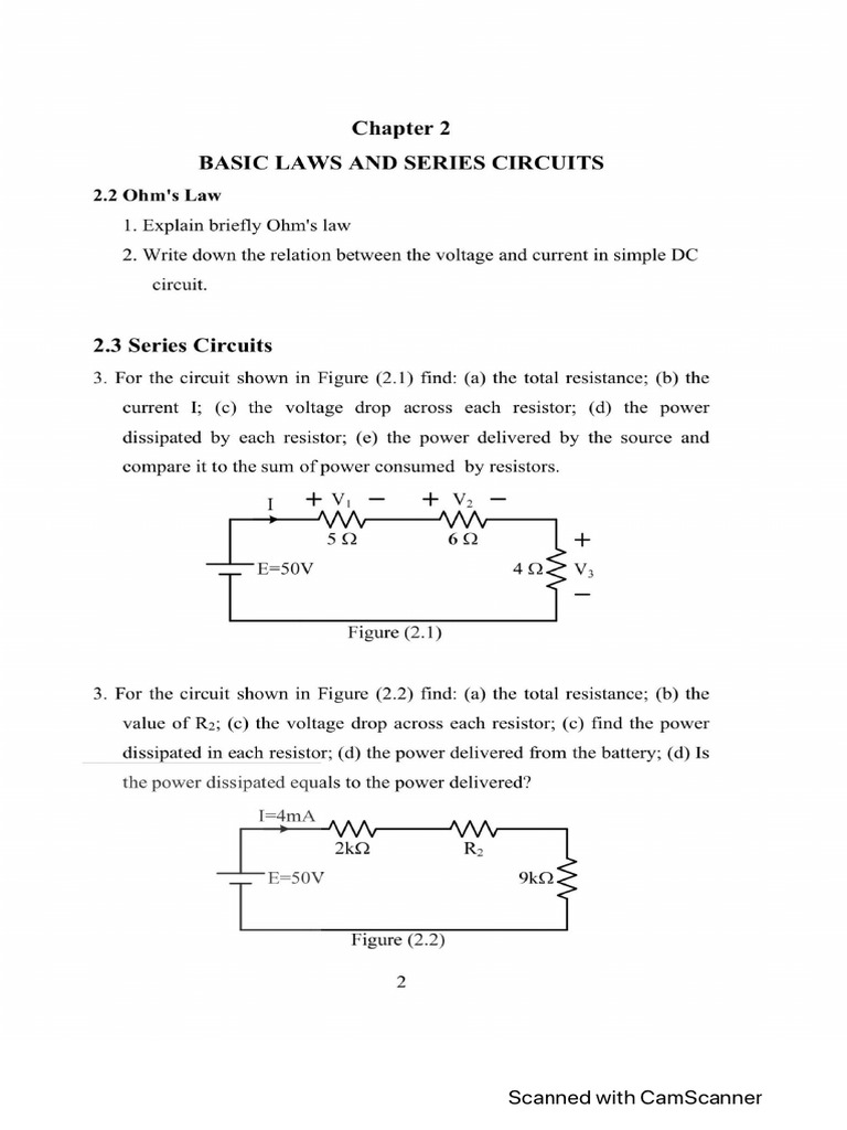 Circuits Sheet 1 | PDF