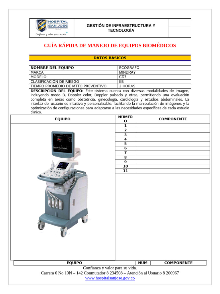 Guía rápida ECÓGRAFO MINDRAY DC7 | PDF | Ultrasonido | Medición