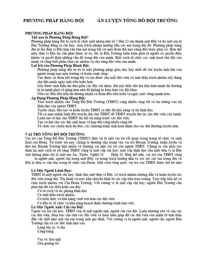 Phuong Phap Hang Doi & Huan Luyen TDDT | PDF