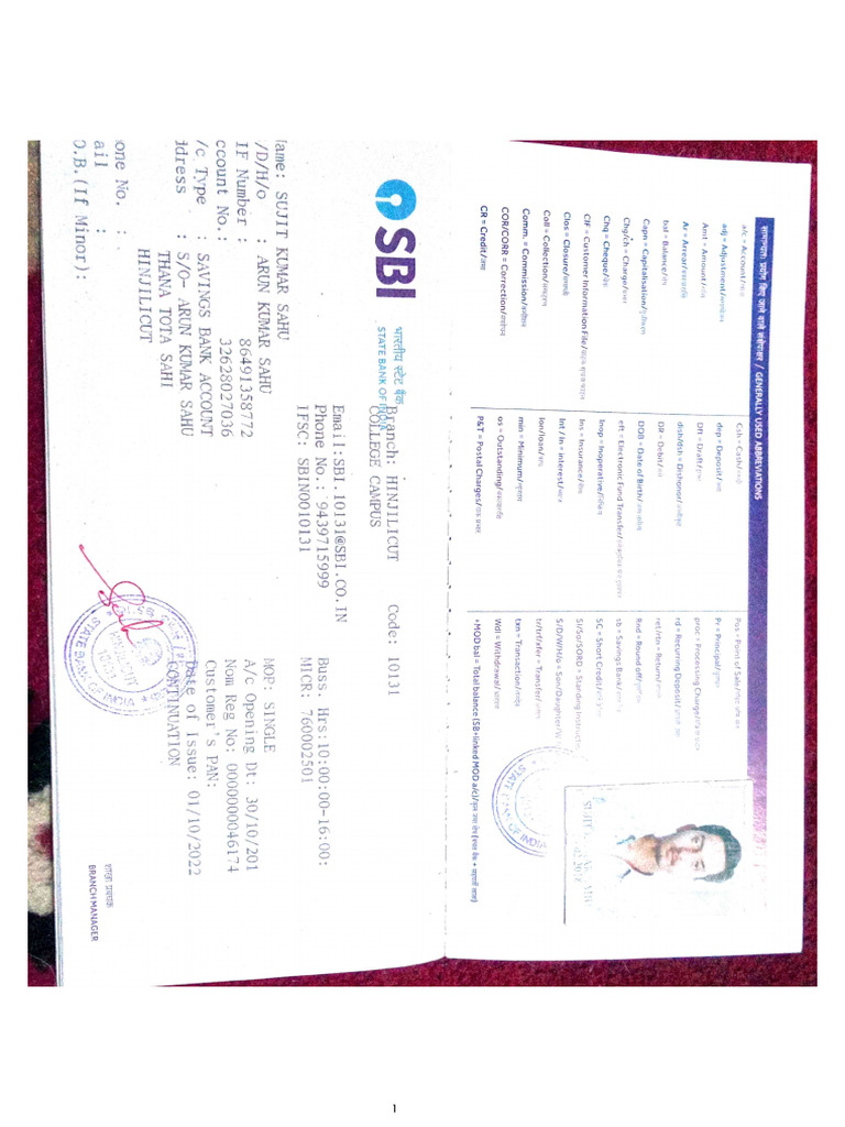 Bank Pass Book | PDF