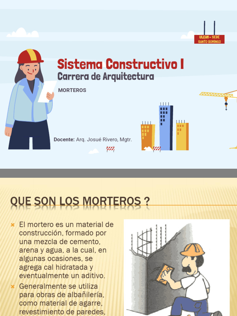 Guía Completa de Morteros en Construcción | PDF | Mortero (Albañilería ...