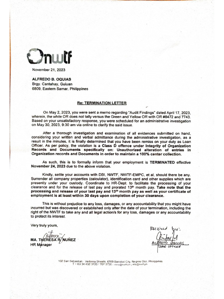Term. Letter | PDF
