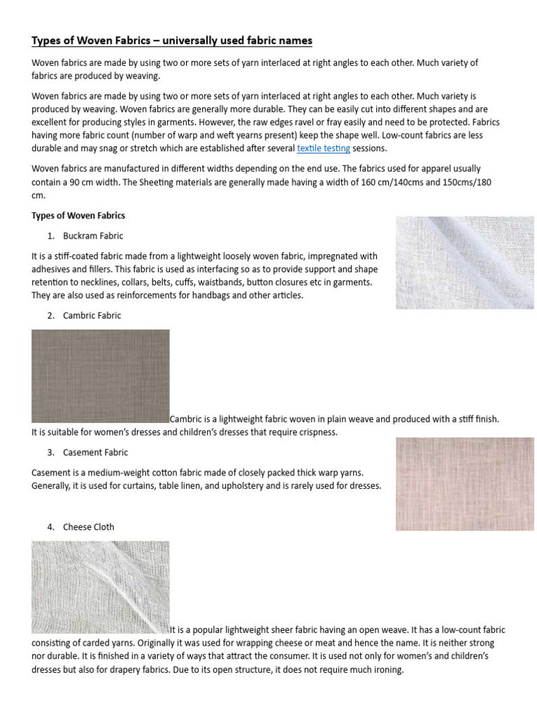 Woven Fabric | PDF | Textiles | Weaving