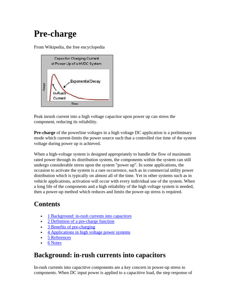 Pre Charging | PDF | Electrical Engineering | Electricity