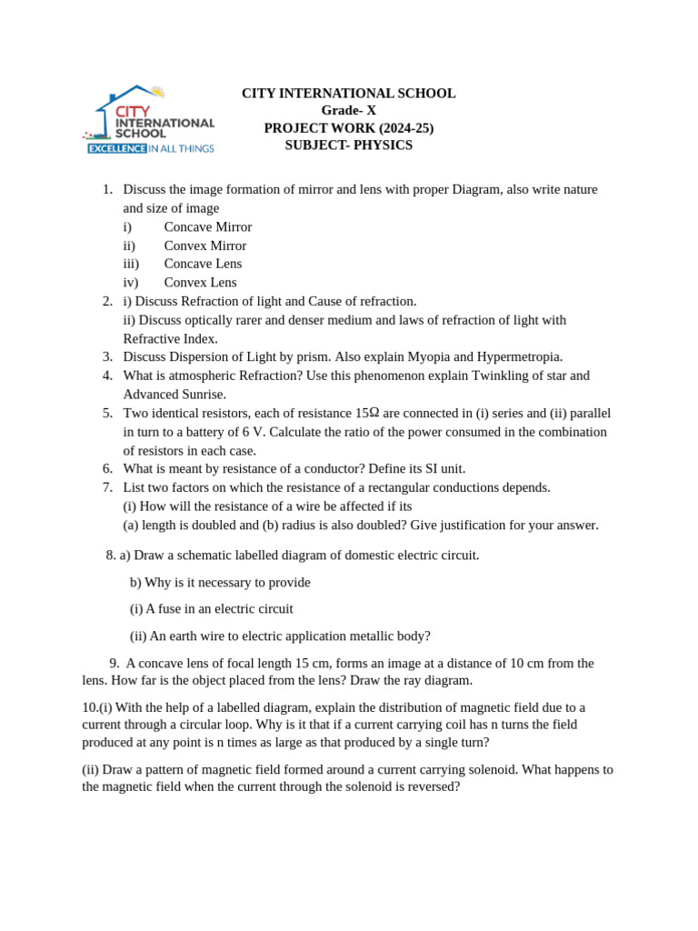 Class 10 Project Work | PDF