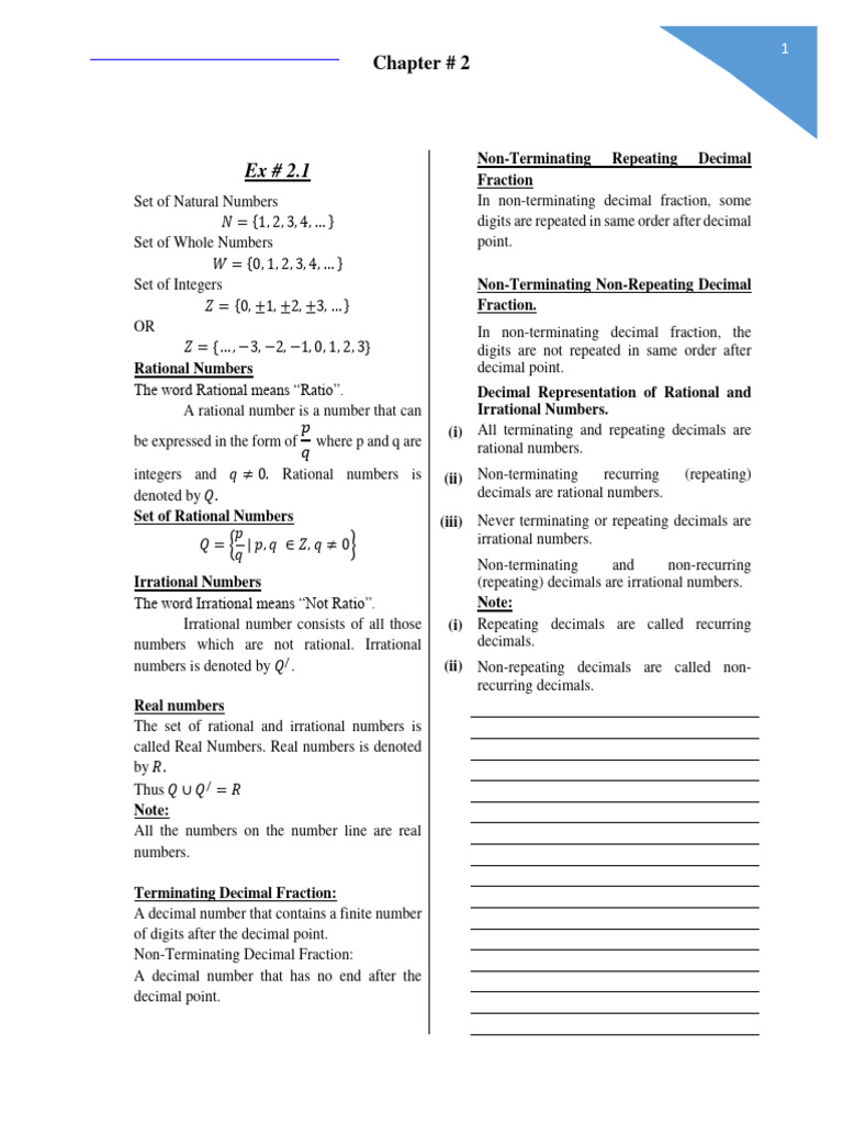 Chapter 2 Class 9 | PDF | Numbers | Rational Number