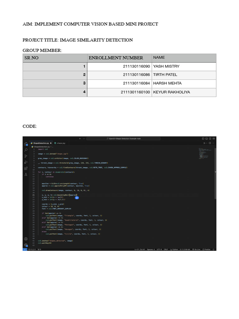 CV Mini Project | PDF