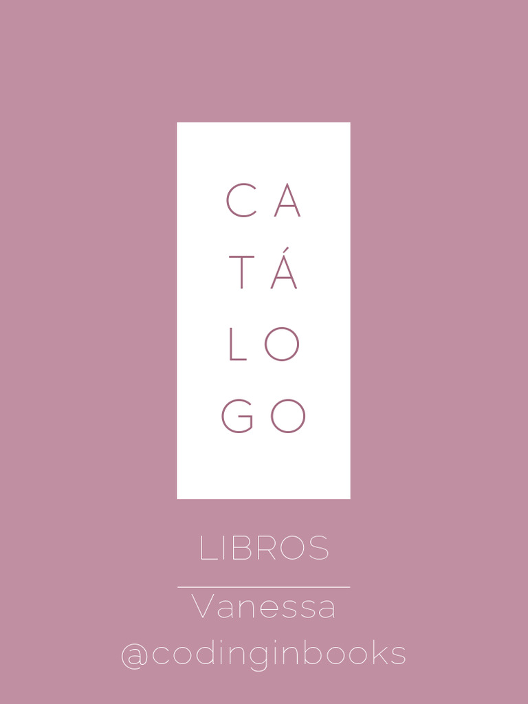 Catalogo Libros - Vane @codinginbooks | PDF | Novelistas | Escritores de ficción