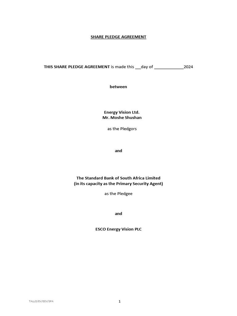 Share Pledge Agreement Overview | PDF | Indemnity | Dividend