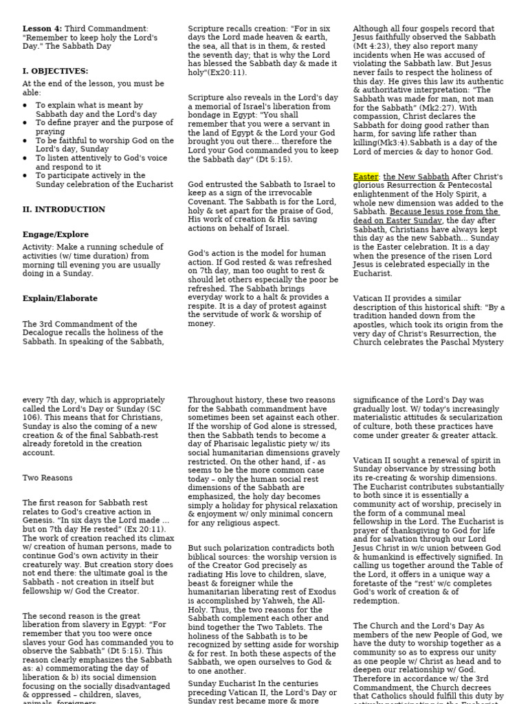 3rd COMMANDMENT | PDF | Sabbath In Christianity | Biblical Sabbath